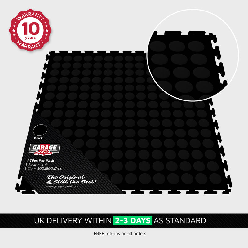Shop Garage Floor Tile (Premium Raised Disc) in the UK